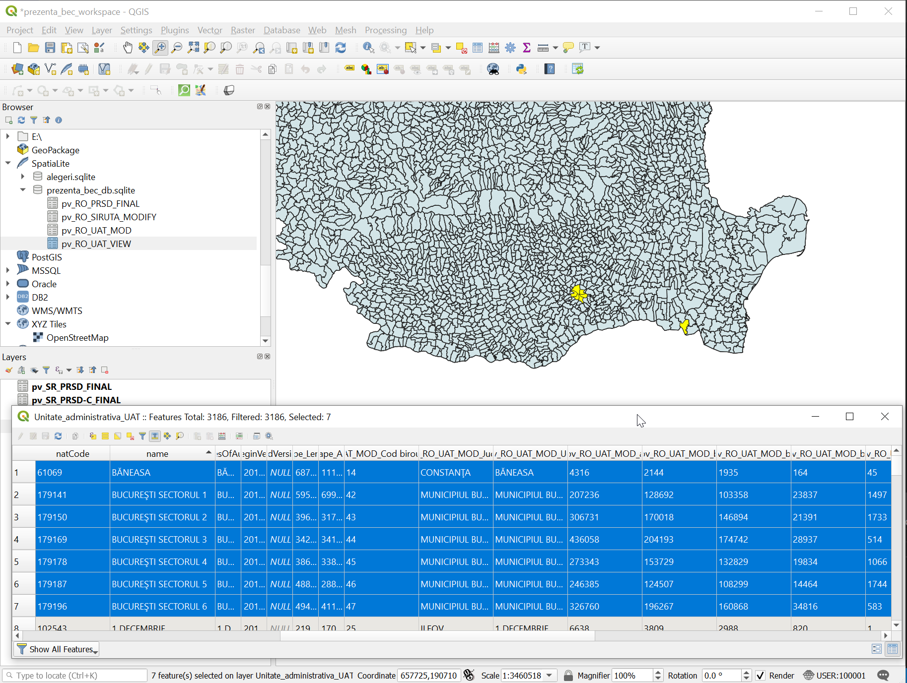 Datele Electorale - Perspective spațiale în QGIS 3.8.3 - Map The Clouds