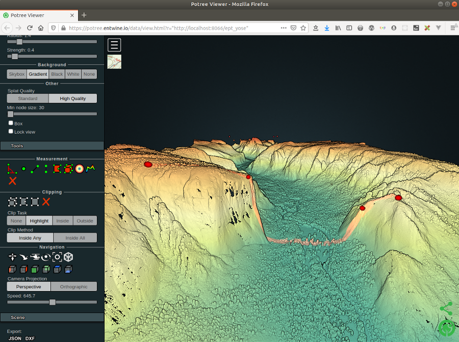 LiDAR PDAL Experiments - Yosemite Valley - MapTheClouds